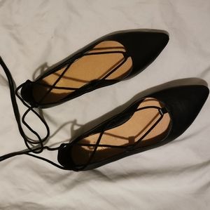 Brash | Shoes | Brash Lace Up Black Flats Ballerina Style Size 8 | Poshmark